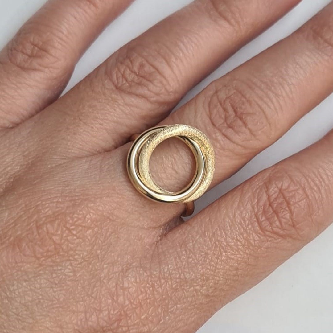 Circle Gold Ring , Gold Engagement Ring, 14k Gold Ring, Round Ring ...