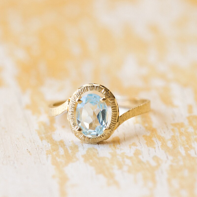 Blue Stone Gold Ring - Etsy