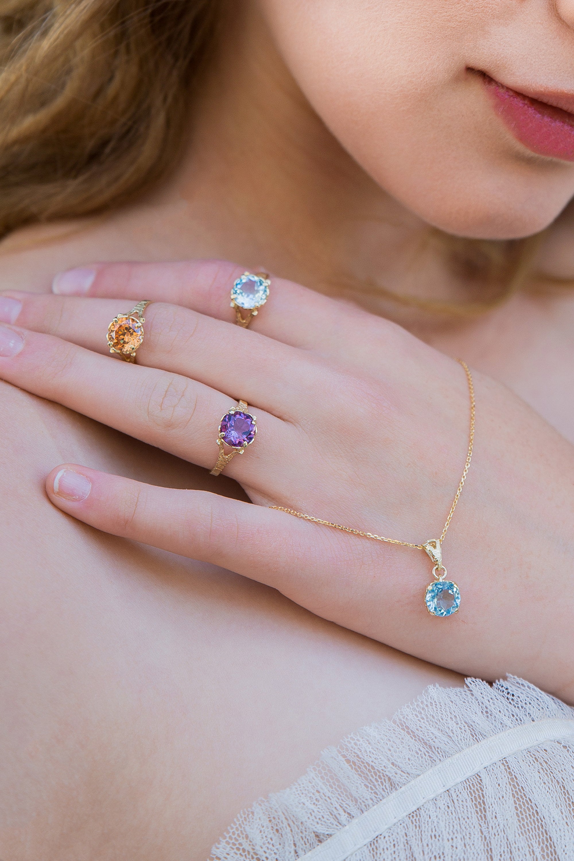 Amethyst Necklace Amethyst Chain Amethyst Pendant 14K Gold - Etsy Australia