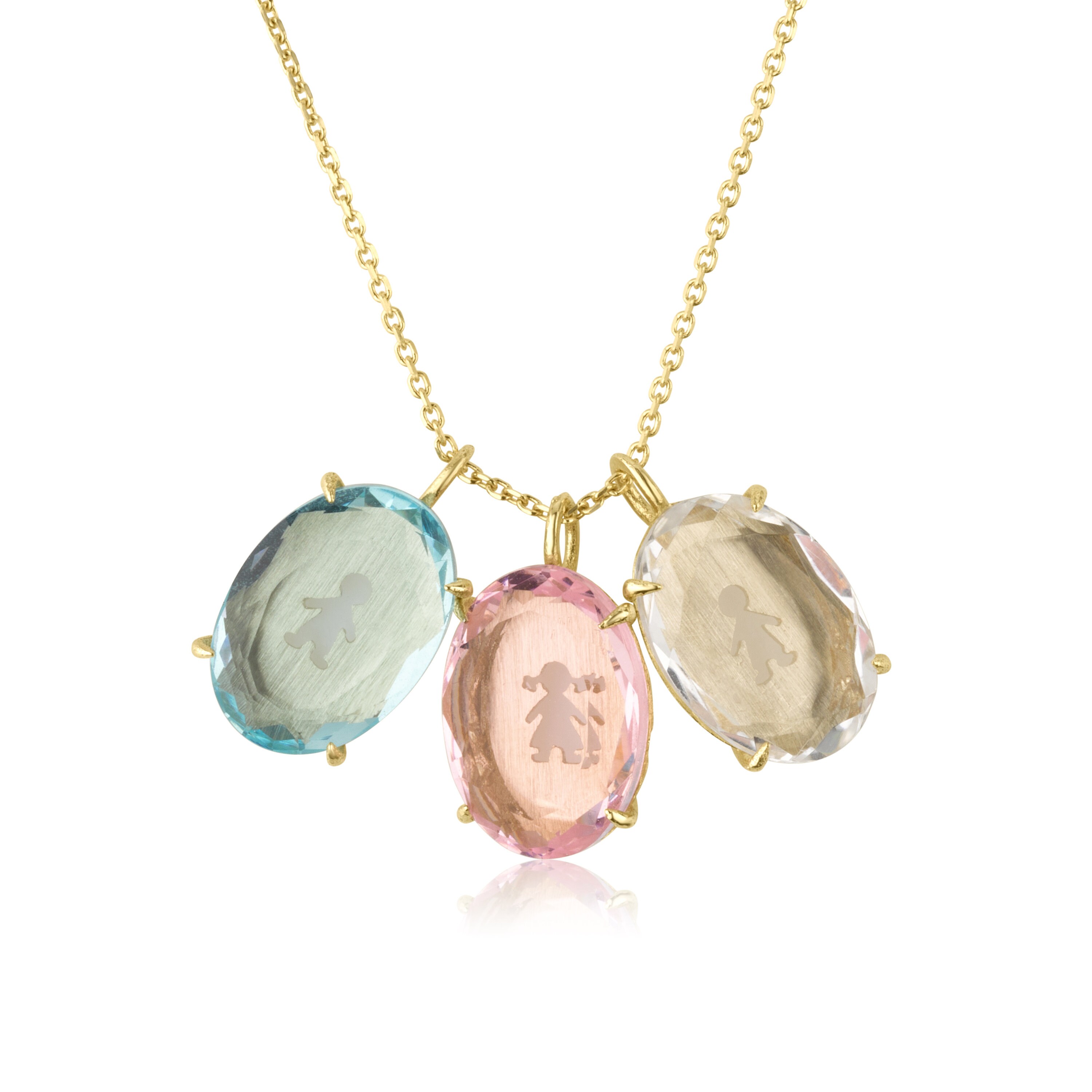 Children Gems Necklace, Children Gems Pendant, Blue Topaz Spinal ...