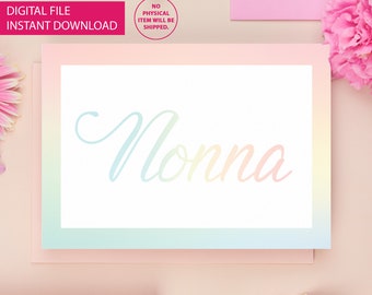 Mother's Day Card for Nonna Printable Card, Mother's Day Greeting Card ...