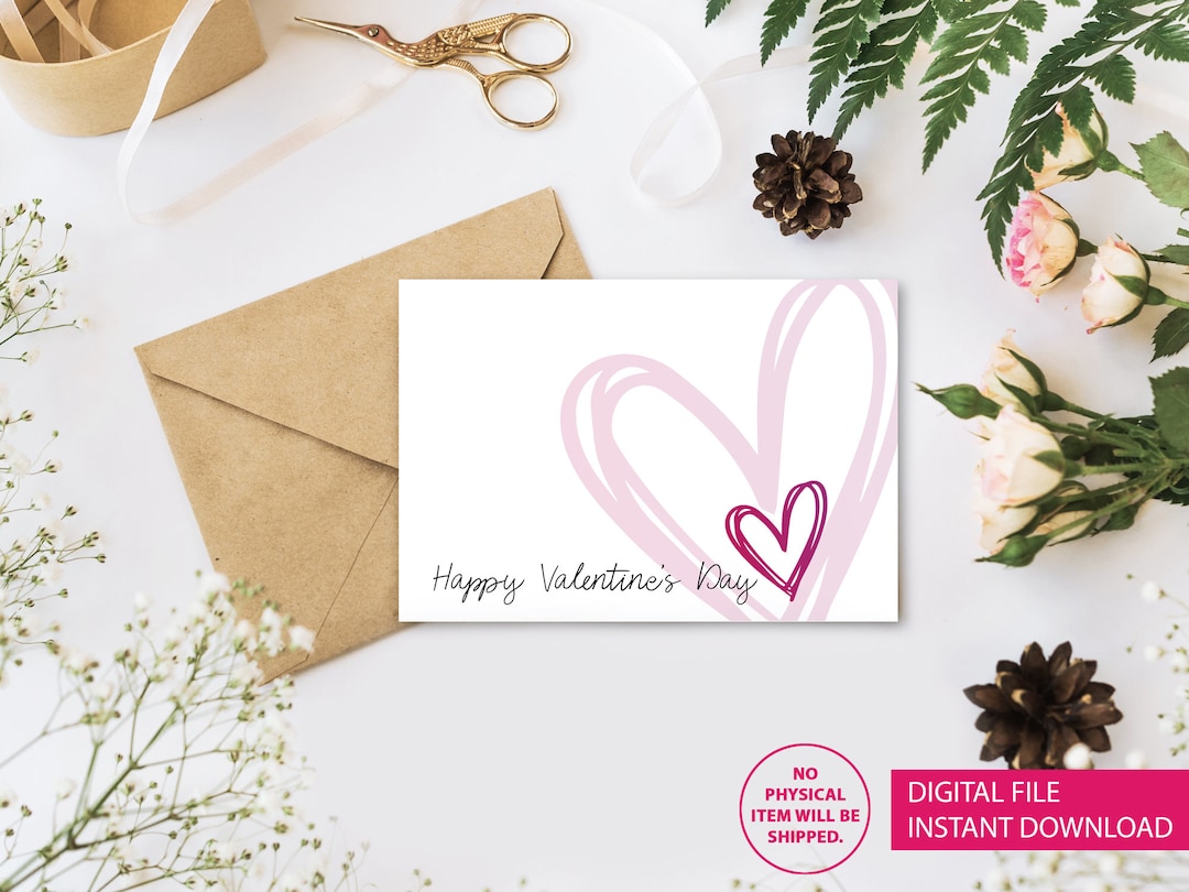 Printable Happy Valentine's Day Card, for My Sweetheart, Hearts, Love ...