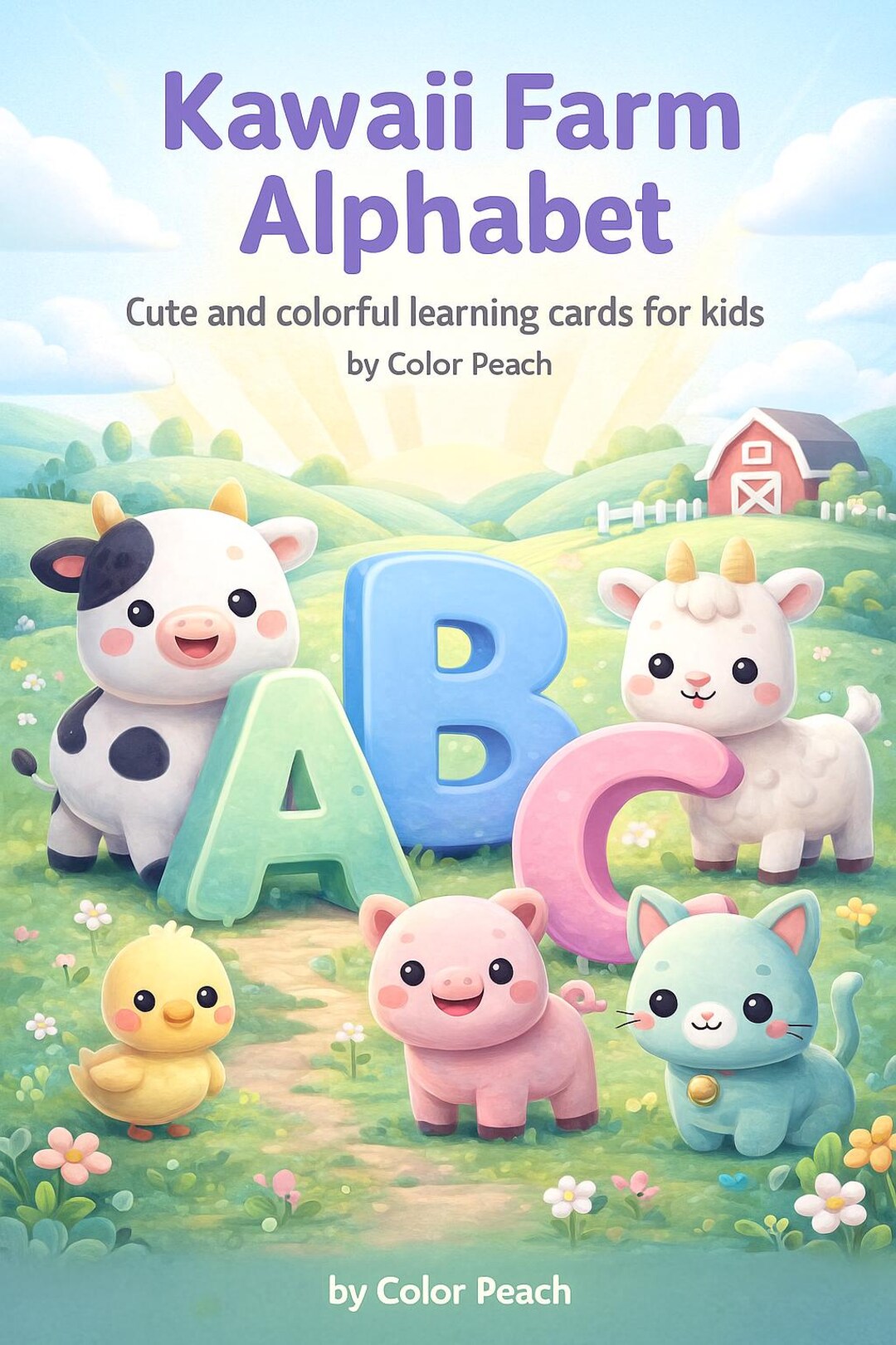 Kawaii Farm Animal Flashcards – Educational Preschool Montessori ...