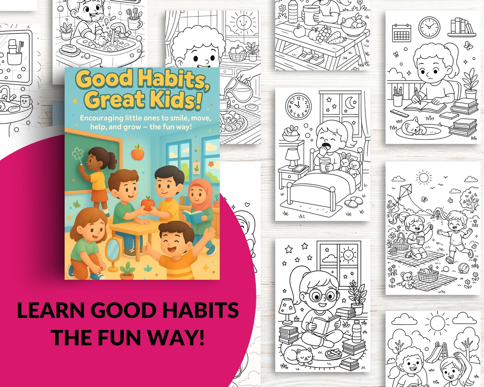Good Habits Coloring Book for Kids | Healthy Habits Printable | Daily ...