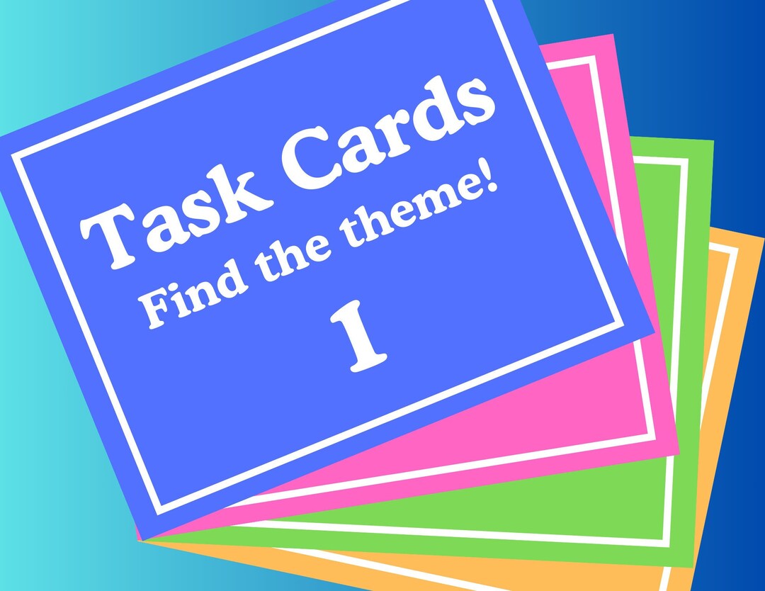 Find the Theme Task Cards Digital Download for 4th and 5th Grade ...