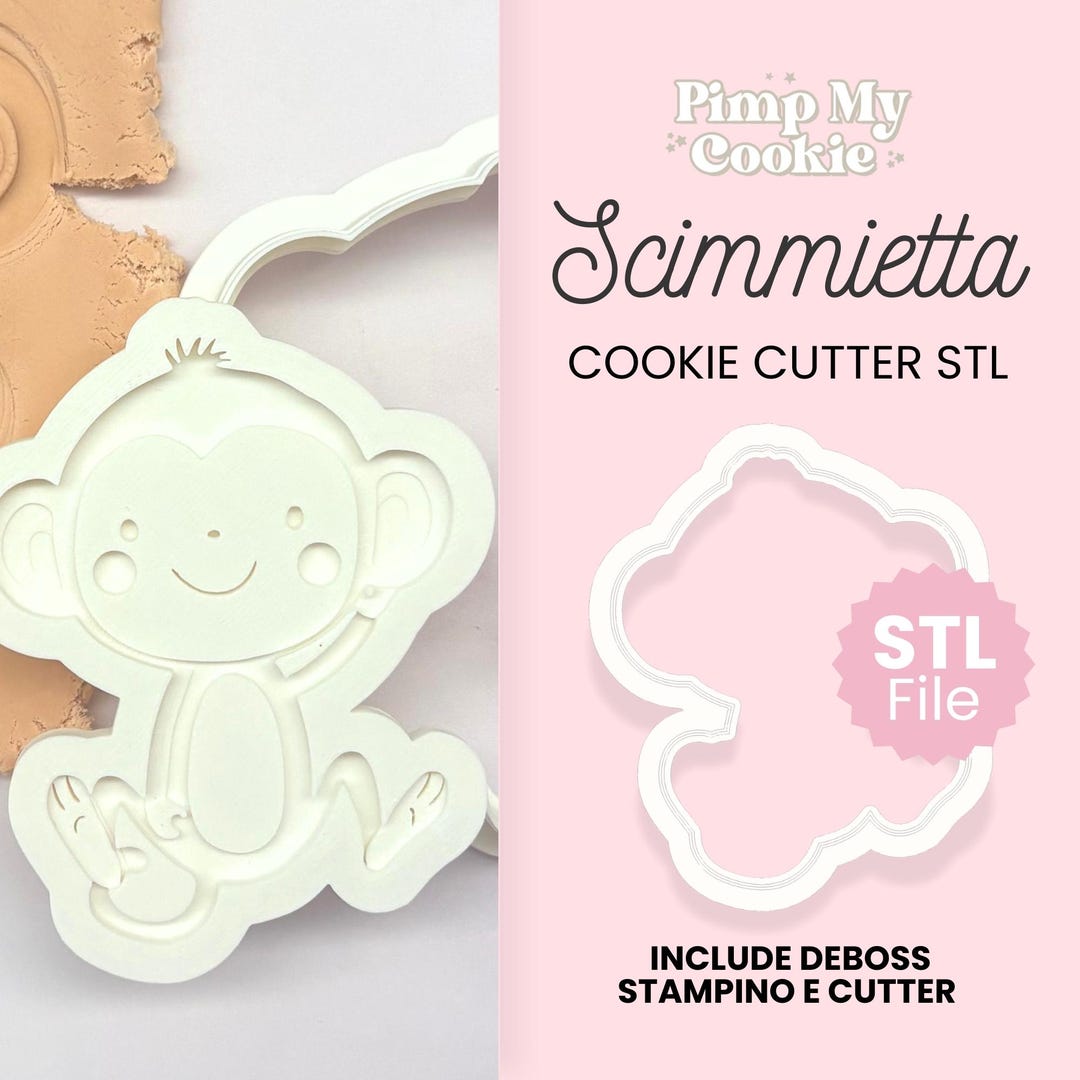 Cookie Cutter, Monkey Cookie Cutter STL - Etsy