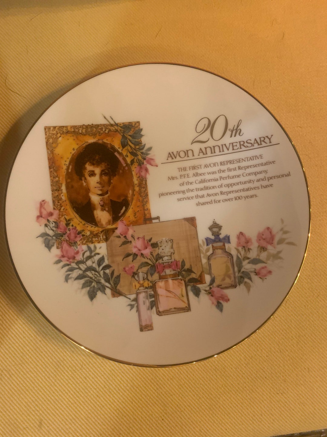 Avon 20th Anniversary Plate With 22k Gold Trim in Box - Etsy