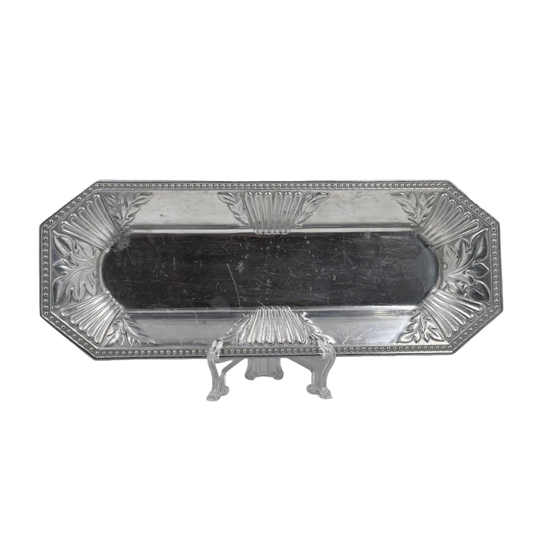 Lenox Butler's Pantry Metal / Pewter Rectangular Platter Tray 17.5 X 6. ...