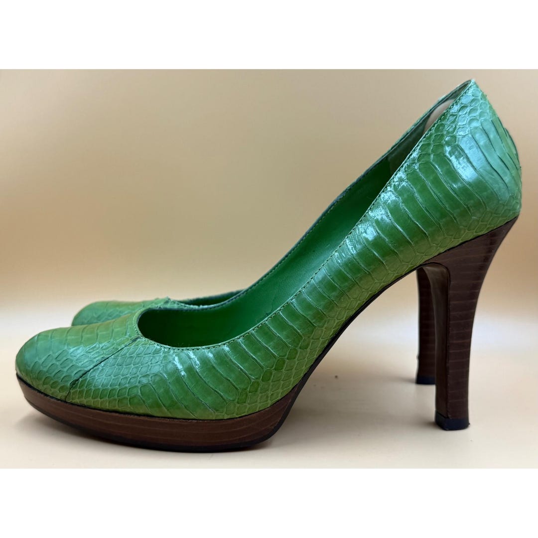 VTG Ralph Lauren "maria" Snakeskin High Heel Shoes - Size 5 1/2 Medium ...