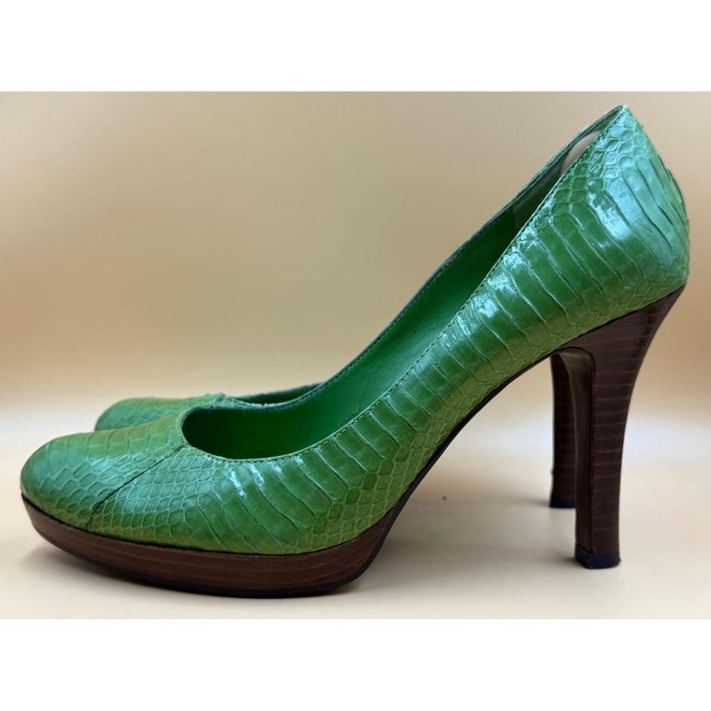 Snakeskin Shoes Green - Etsy