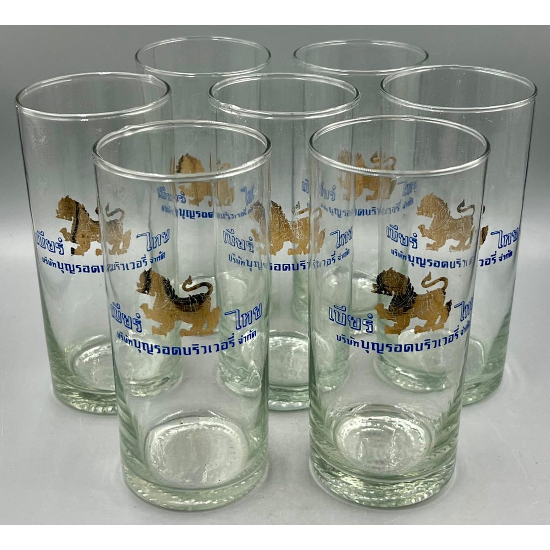 Vintage 1970 Thai Singha Beer Glasses - "boon Rawd Brewery Co. Ltd ...