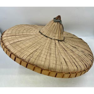 Asian Wicker Hat Coolie Bamboo Rice Paddy Sun Hat Conical Gardening 22 ...
