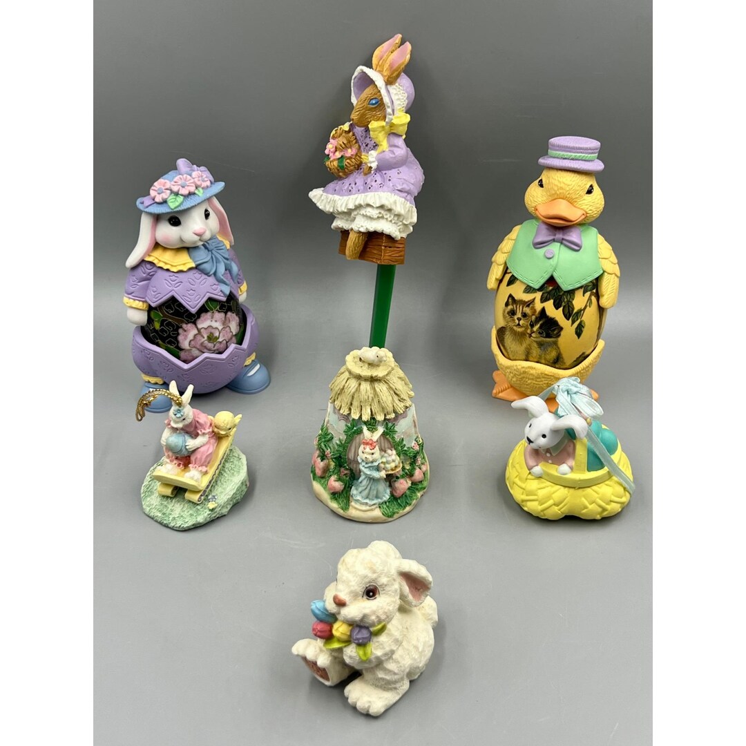9pc Easter Vintage Lot - Bunny Rabbit, Duck, Eggs, Gift, Decor, Easter ...