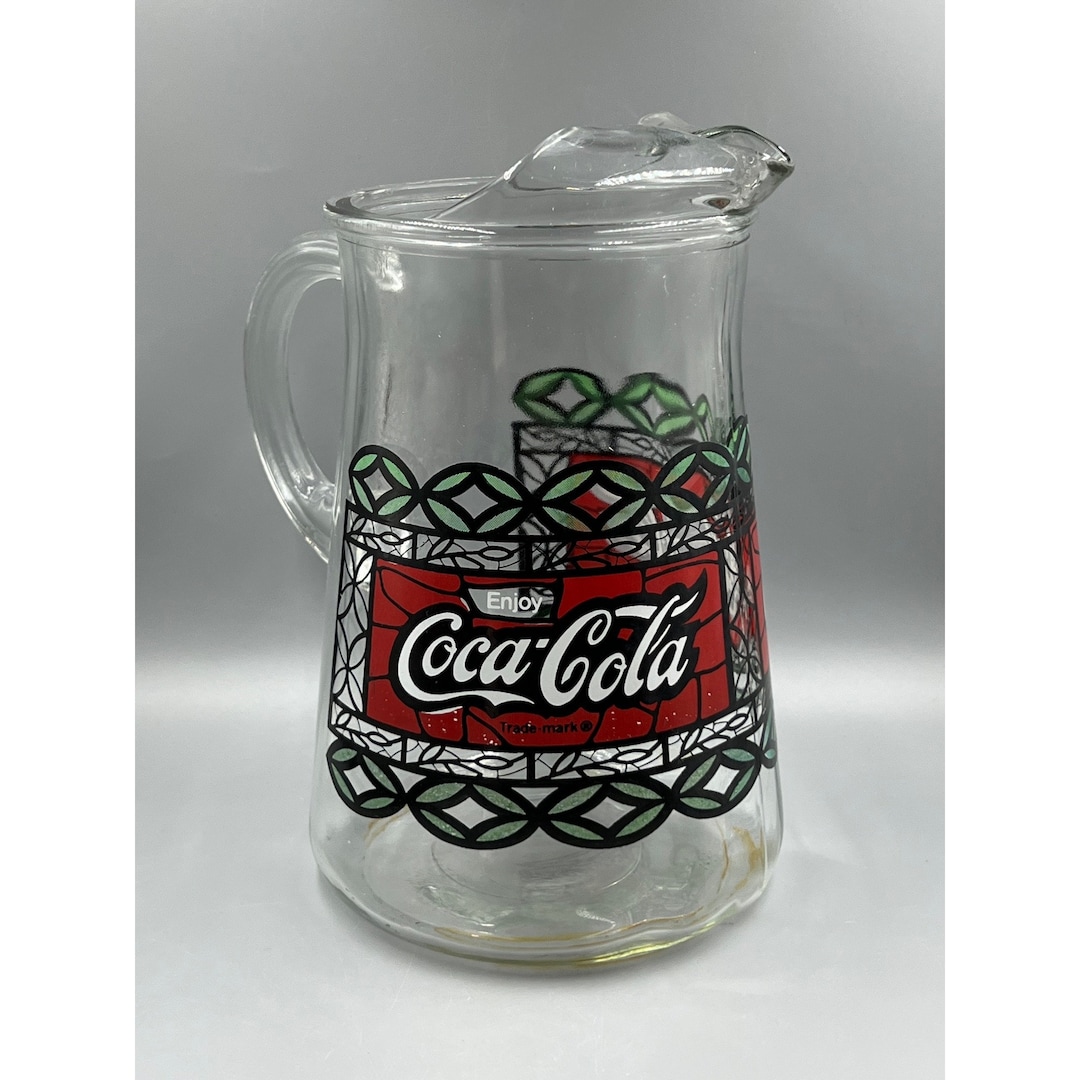 VTG 1970's "enjoy Coca Cola" Pitcher - Tiffany Style Design - 64 Oz. W ...