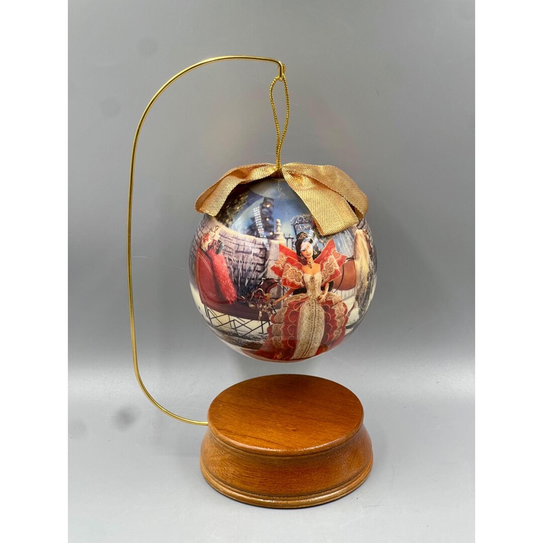 Vintage 1997 Holiday Barbie 4” Decoupage Ornament W-wooden Ornament ...