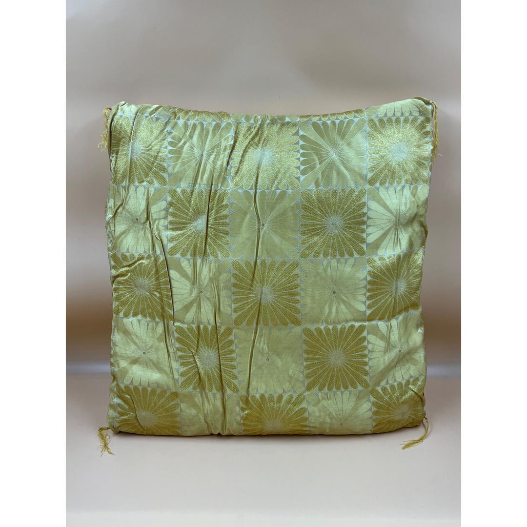 VTG 1960s Authentic Japanese Teahouse Gold Satin Zabuto/cushion/pillow ...