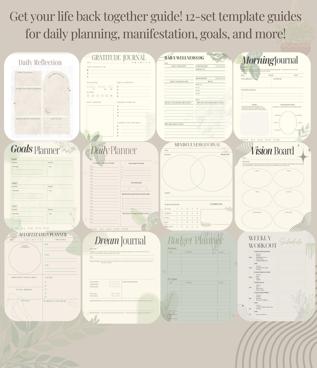 Get Your Life Together Planner Set!! Aesthetic Planner Templates for ...