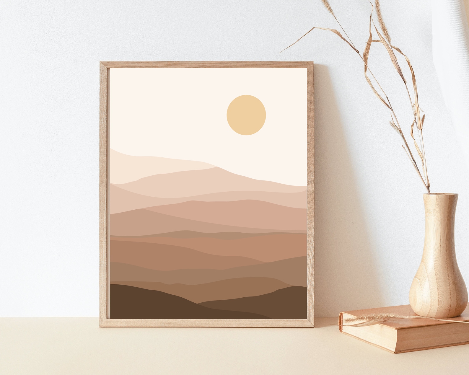 Landscape Painting Print, Earth Tone Art, Sunrise Abstract Art, Modern ...