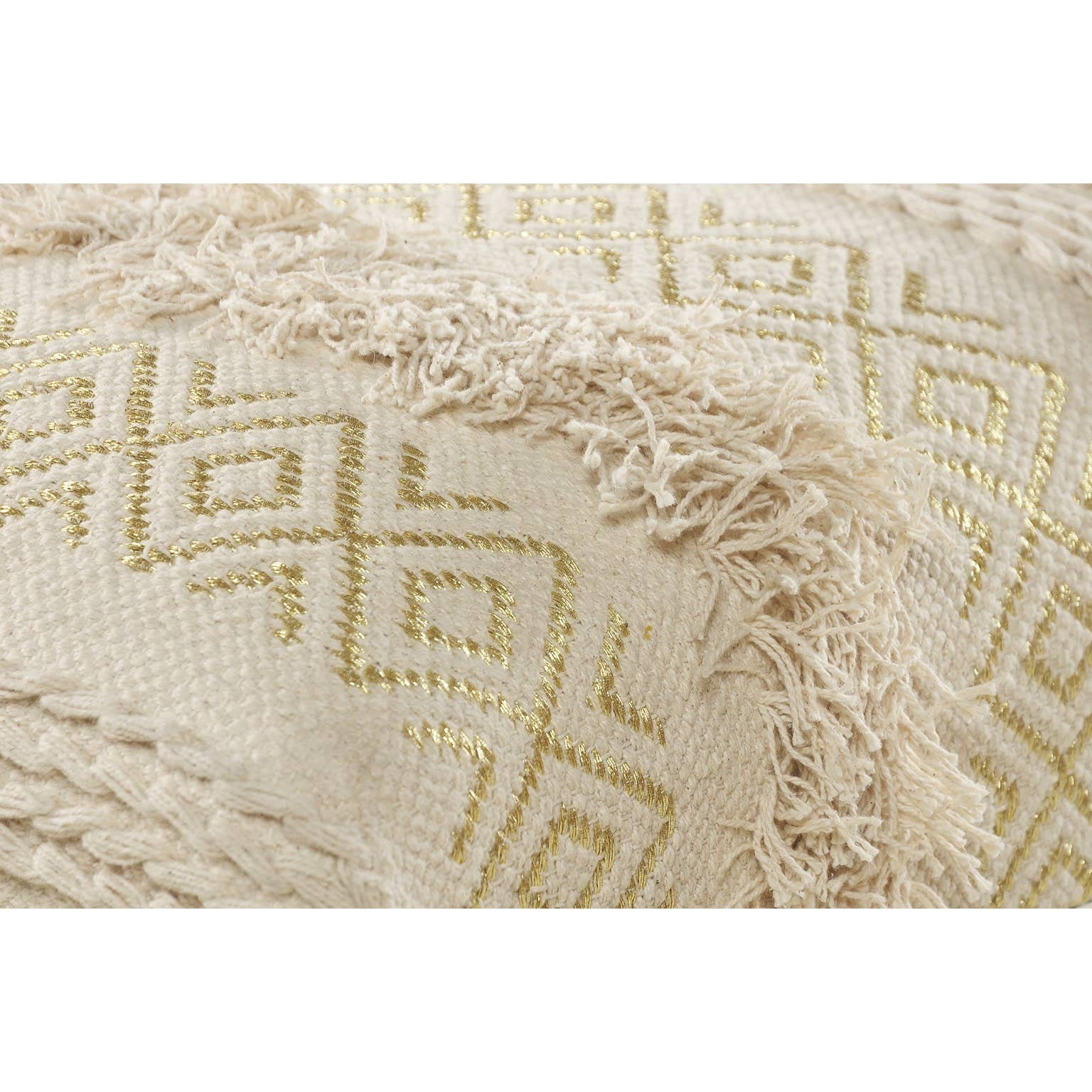 Natural and Gold Tufted Geometry Bench| Bedroom Bench| Boho Entryway ...