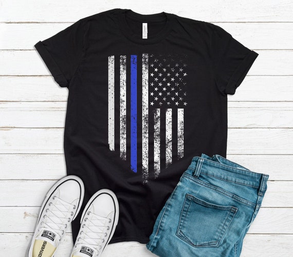 Thin Blue Line Distressed American Flag Police Patriotic USA | Etsy