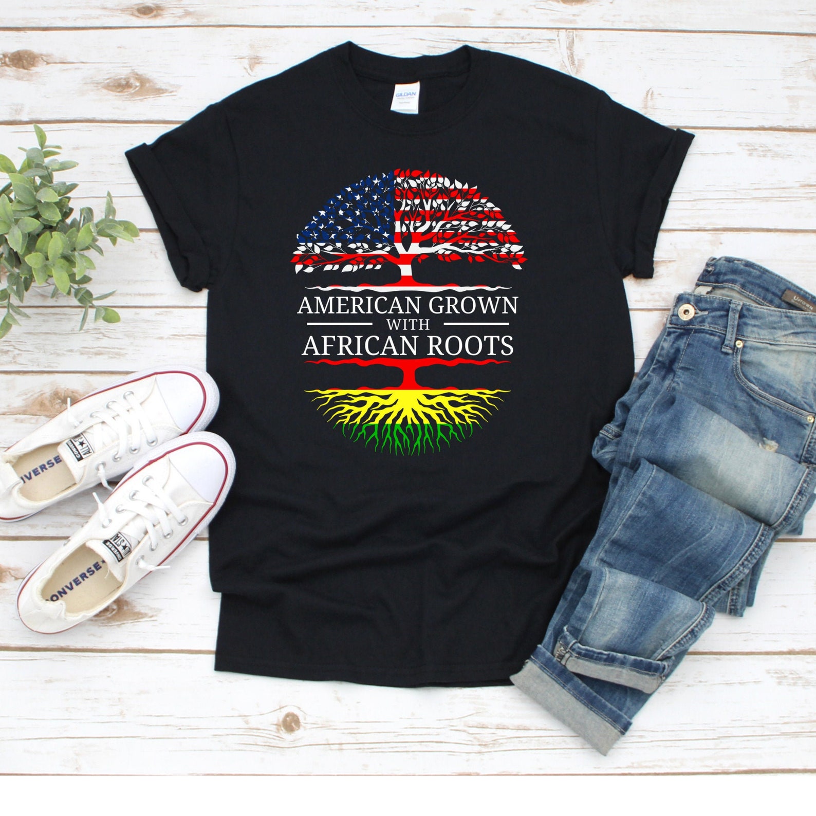 American Grown With African Roots USA Flag Vintage Heritage - Etsy
