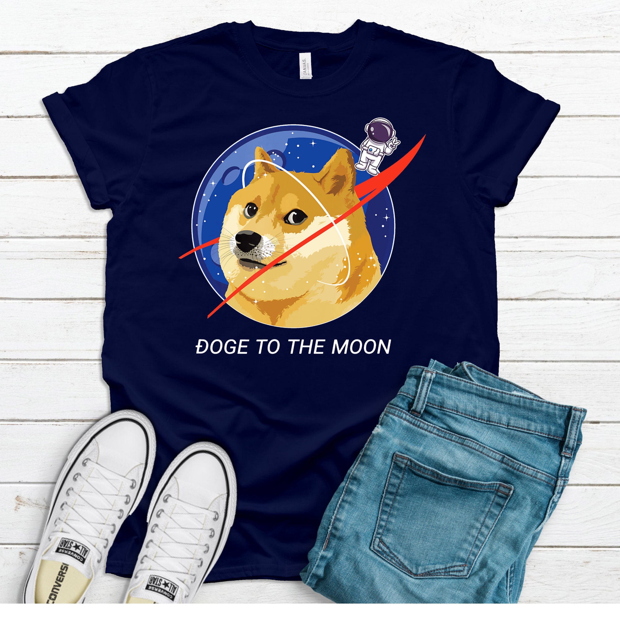 Doge Dogecoin NASA To The Moon Astronaut Space Crypto Shiba | Etsy