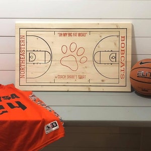 Personalized, Engraved Wooden Basketball Court Sign (sports) Gift. - Etsy