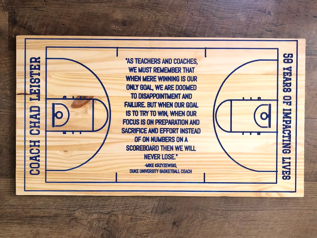 Personalized, Engraved Wooden Basketball Court Sign (sports) Gift. - Etsy