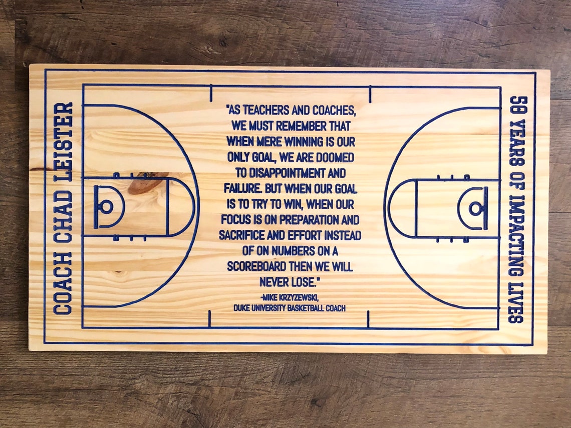 Personalized Engraved Wooden Basketball Court Sign sports | Etsy
