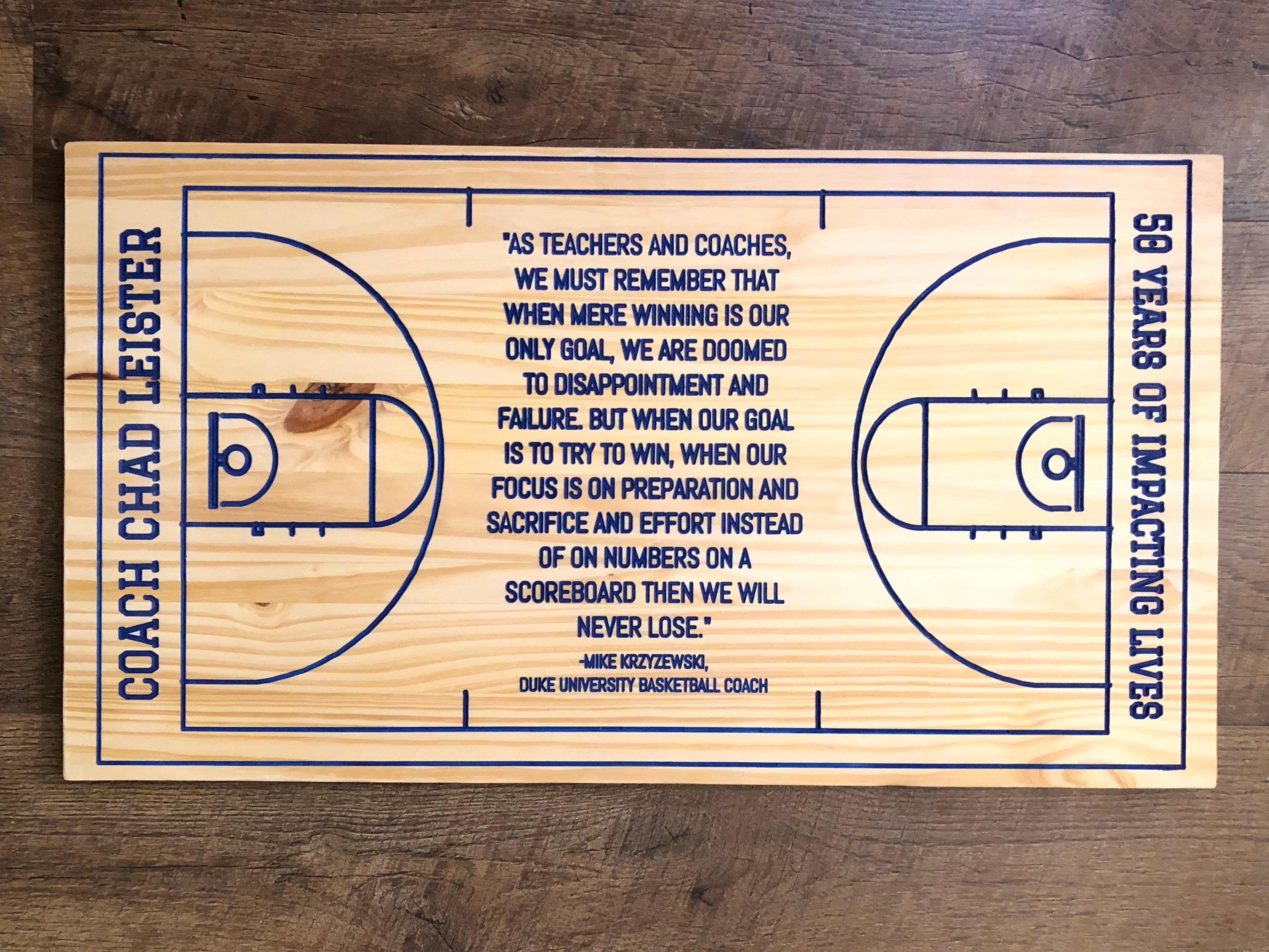 Personalized Engraved Wooden Basketball Court Sign sports | Etsy
