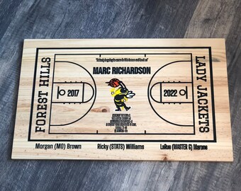 Personalized Engraved Wooden Basketball Court Sign Gift - Etsy