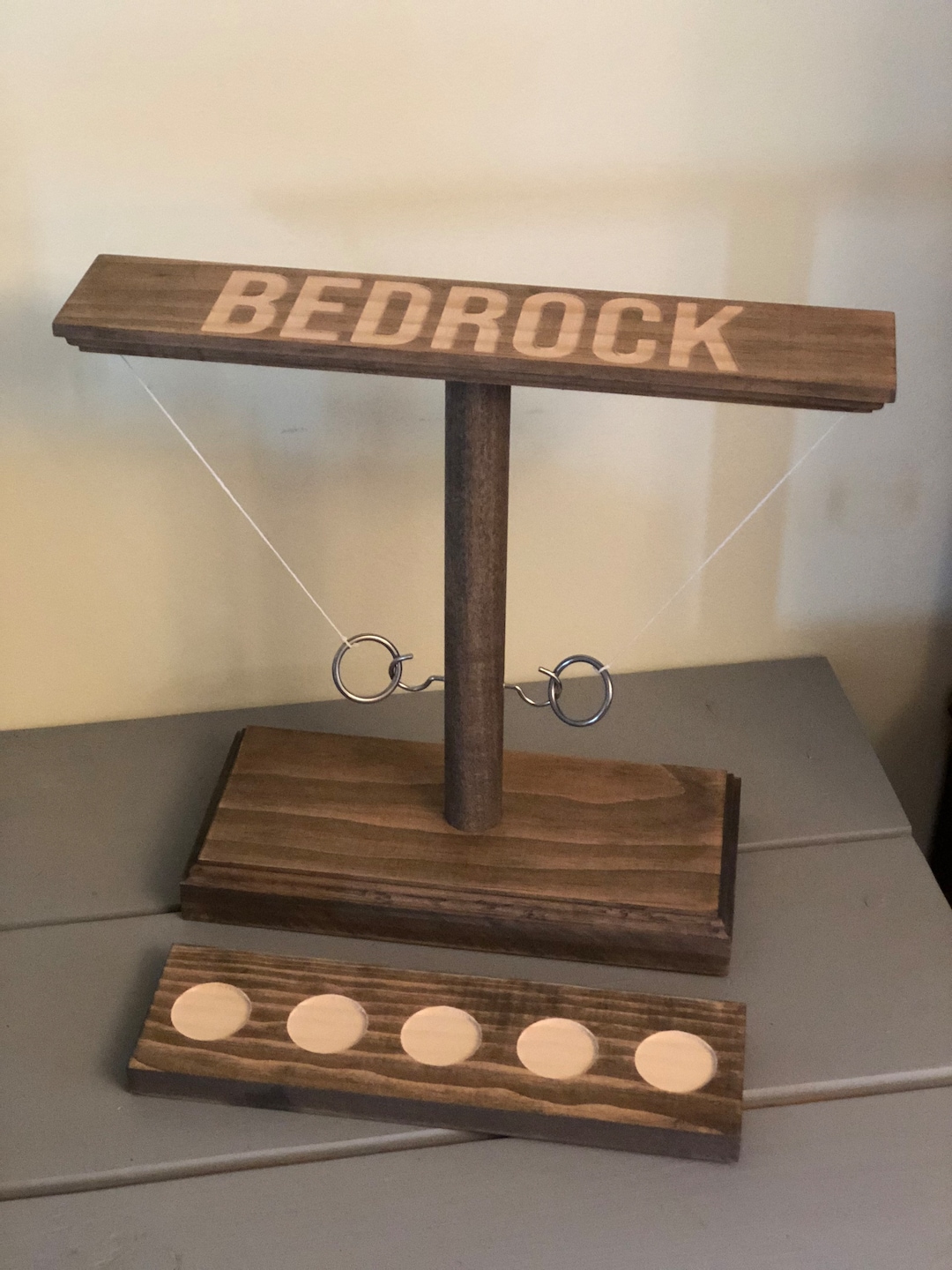 Your Name Ring and Hook Custom Engraved Game Battle Toss 2 Players With ...