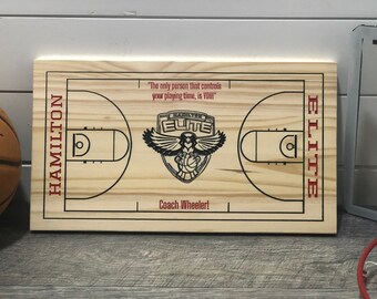 Personalized Engraved Wooden Basketball Court Sign sports | Etsy