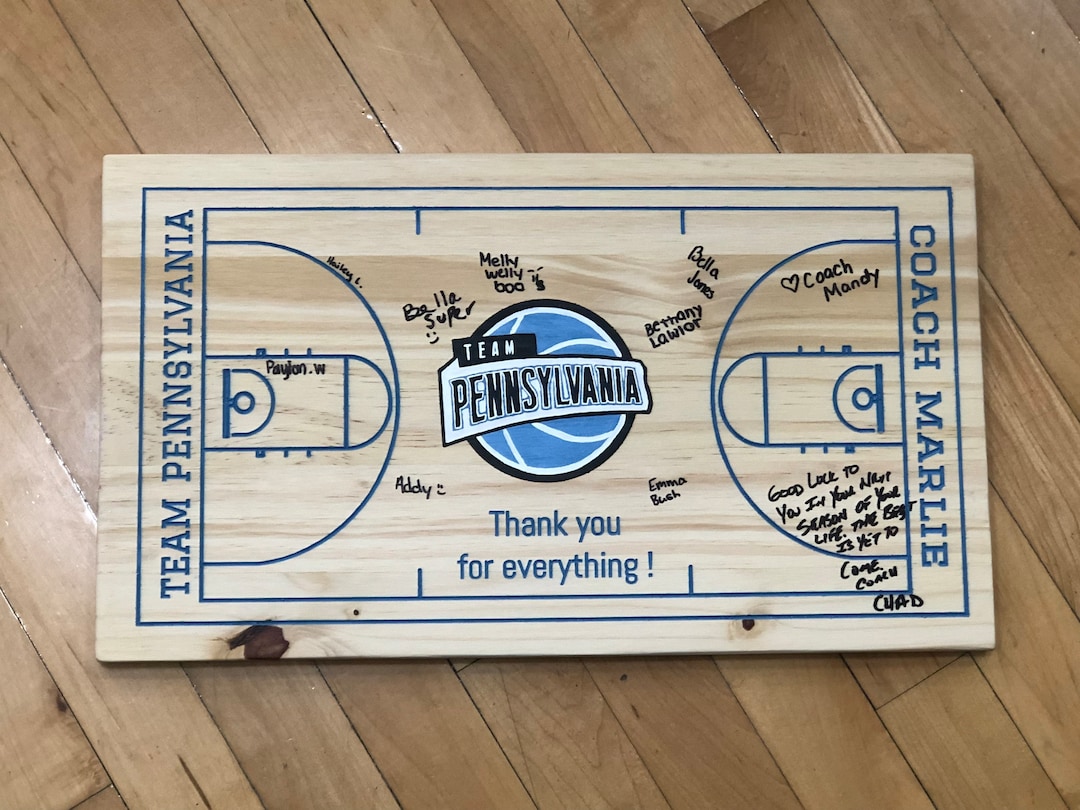 Personalized, Engraved Wooden Basketball Court Sign (sports) Gift ...