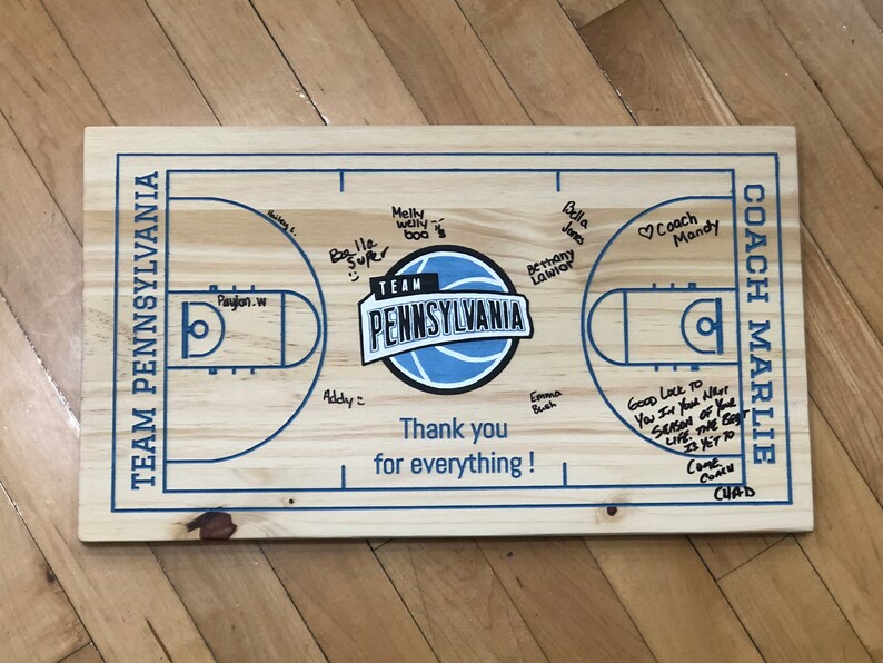 Personalized Engraved Wooden Basketball Court Sign sports - Etsy