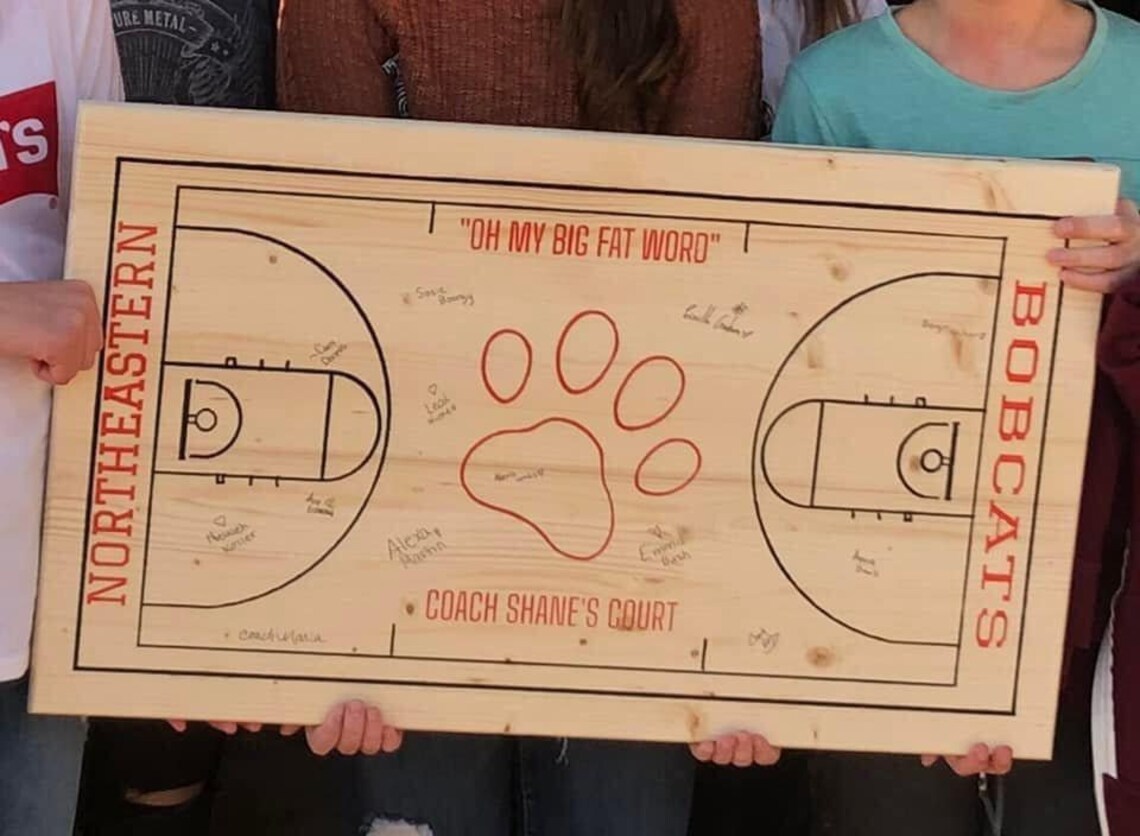 Personalized Engraved Wooden Basketball Court Sign sports | Etsy