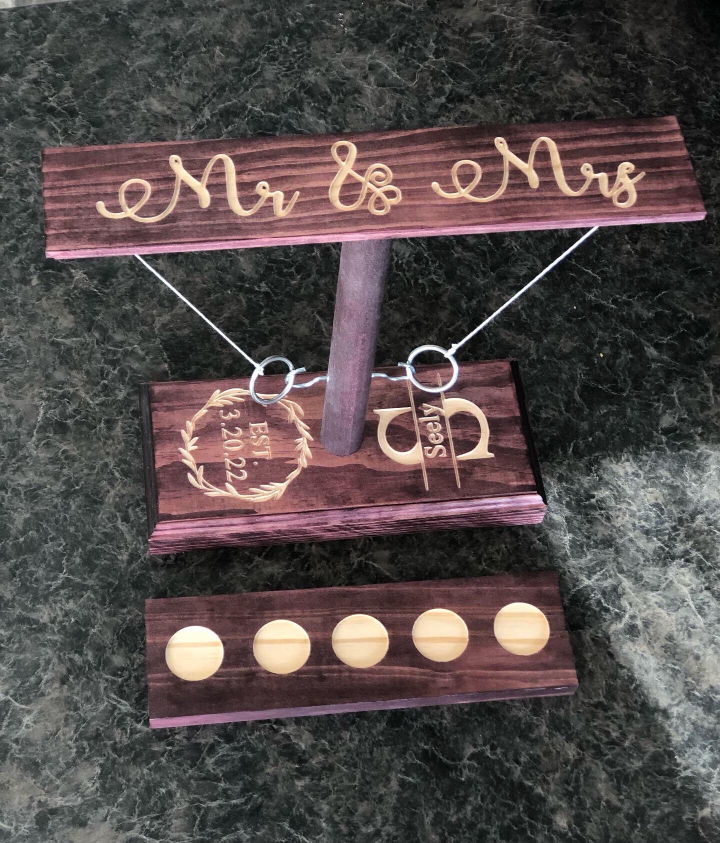 Hawaiian Ring and Hook Custom Engraved Game! Battle Toss 2 Players With ...