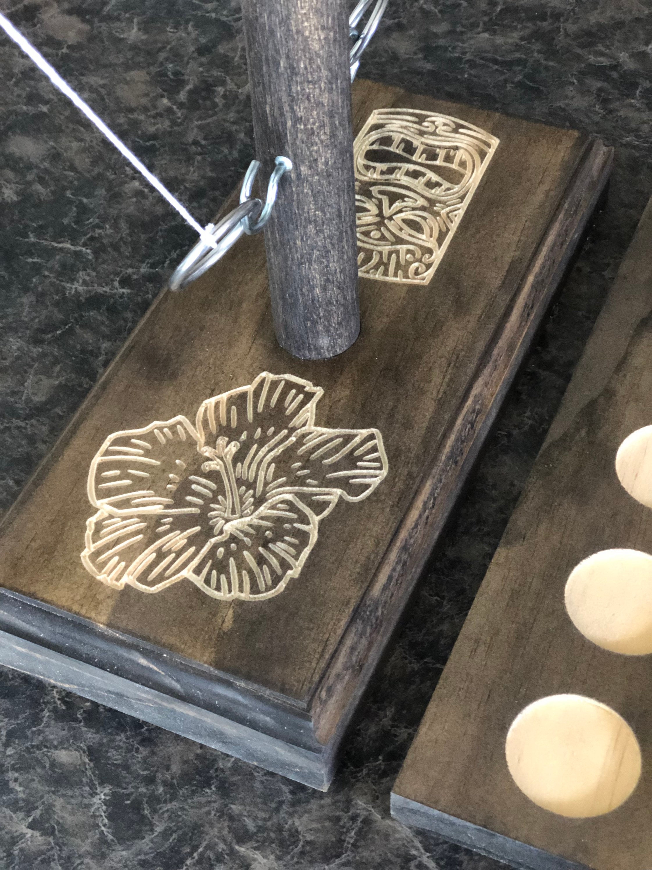 Hawaiian Ring and Hook Custom Engraved Game! Battle Toss 2 Players With ...