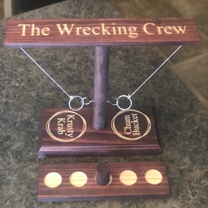 Your Name Ring and Hook Custom Engraved Game! Battle Toss 2 Players ...