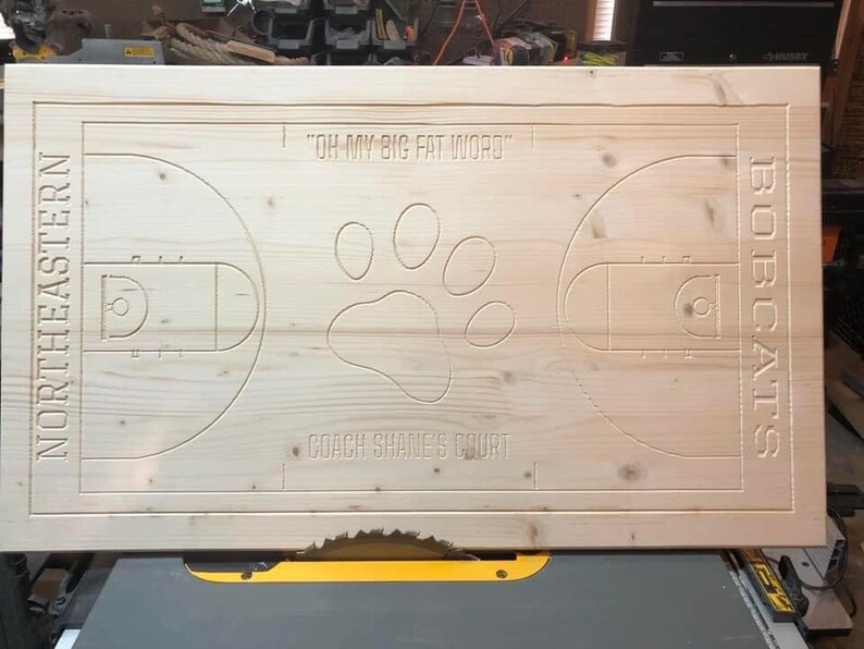 Personalized Engraved Wooden Basketball Court Sign sports | Etsy