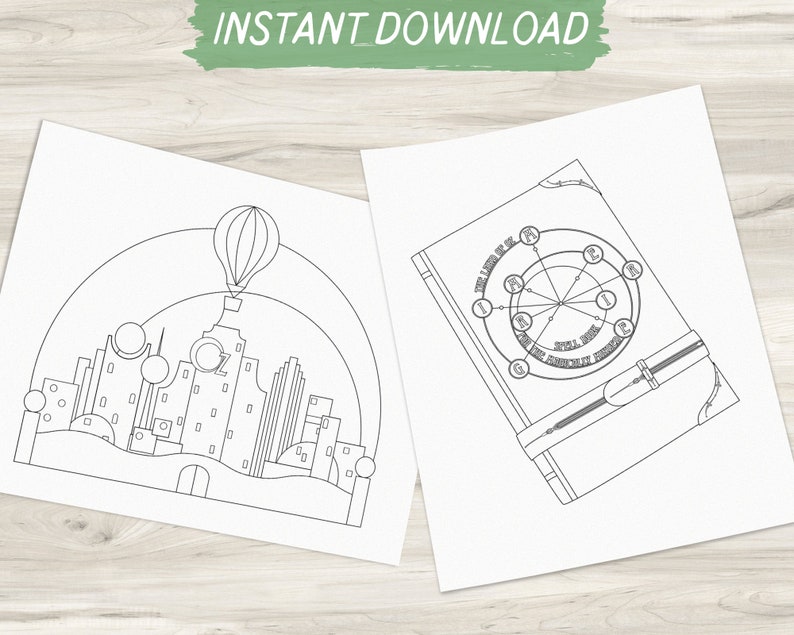 Wicked Inspired Coloring Page Bundle | Broadway Coloring Page | Instant ...