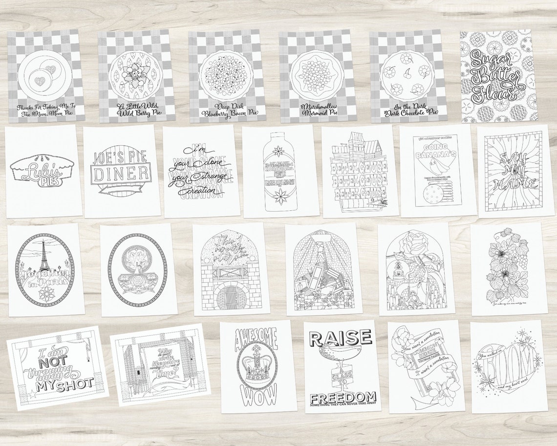 Broadway Inspired Coloring Page Mega Bundle Adult Coloring Page Instant ...