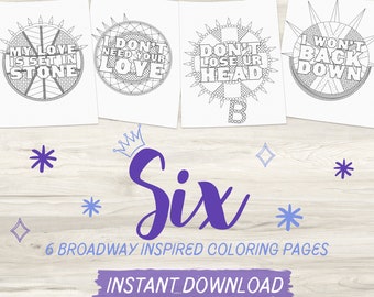 Six the Musical Inspired Coloring Pages | Broadway Coloring Page ...