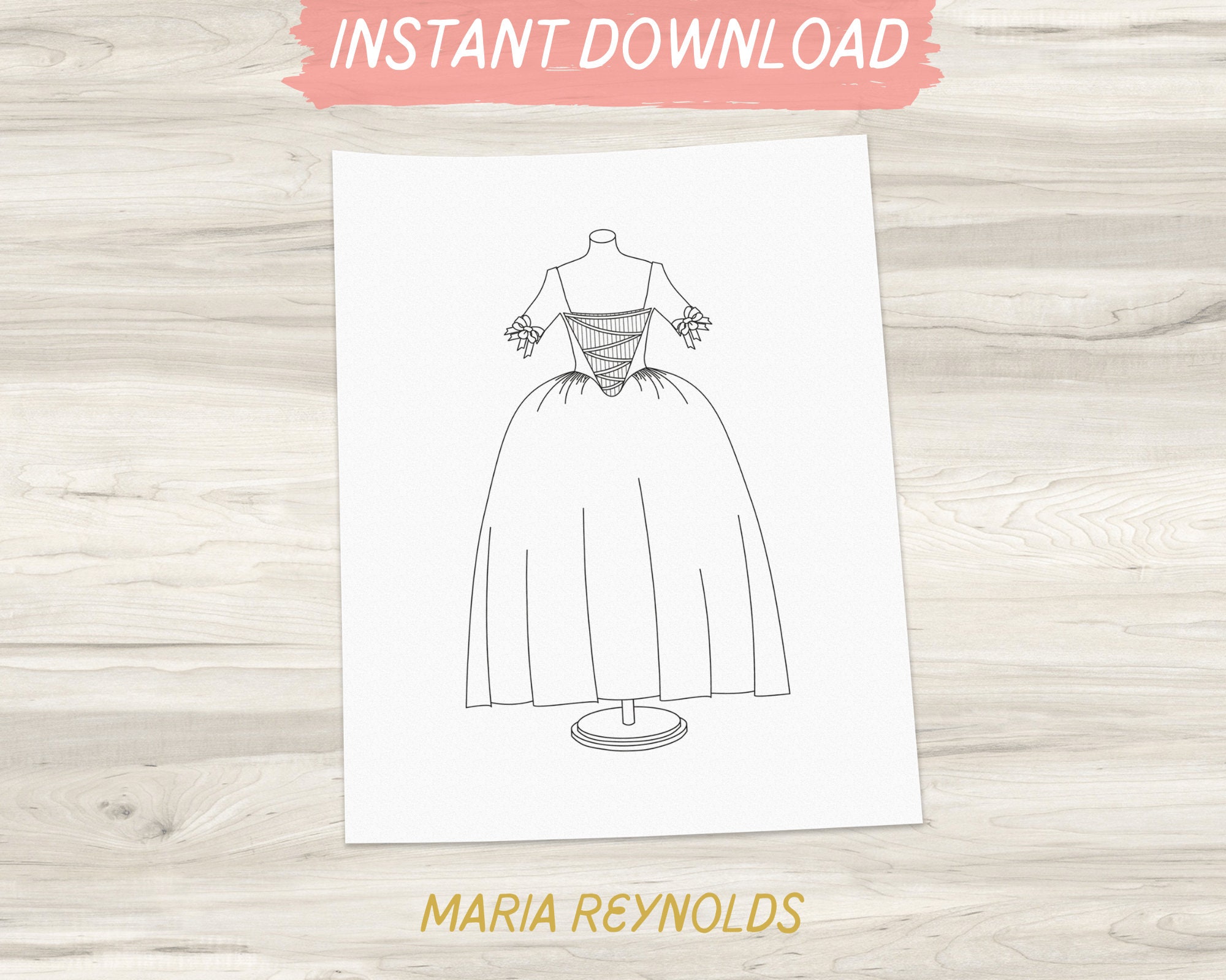 Hamilton Costume Inspired Coloring Pages | Broadway Coloring Page ...