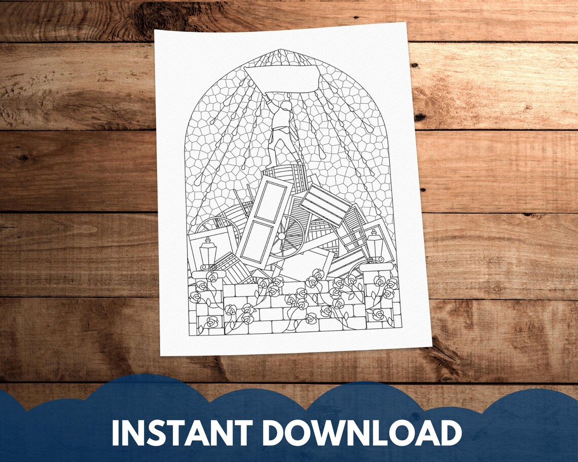 Les Miserables Inspired Coloring Page | Broadway Coloring Page | Adult ...