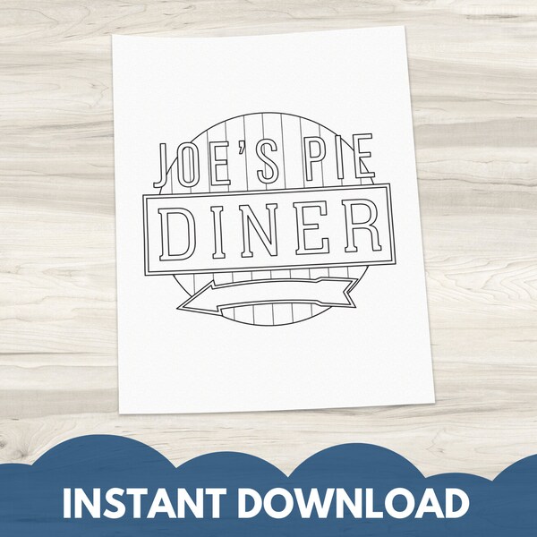 Diner Coloring Page - Etsy