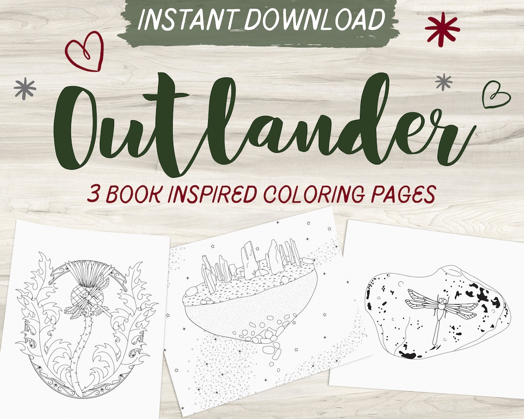 Outlander Inspired Coloring Pages | Book Coloring Page | Adult Coloring ...