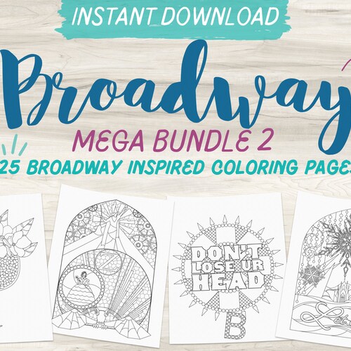 Broadway Inspired Coloring Page Mega Bundle Adult Coloring - Etsy