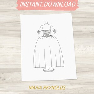 Hamilton Costume Inspired Coloring Pages | Broadway Coloring Page ...