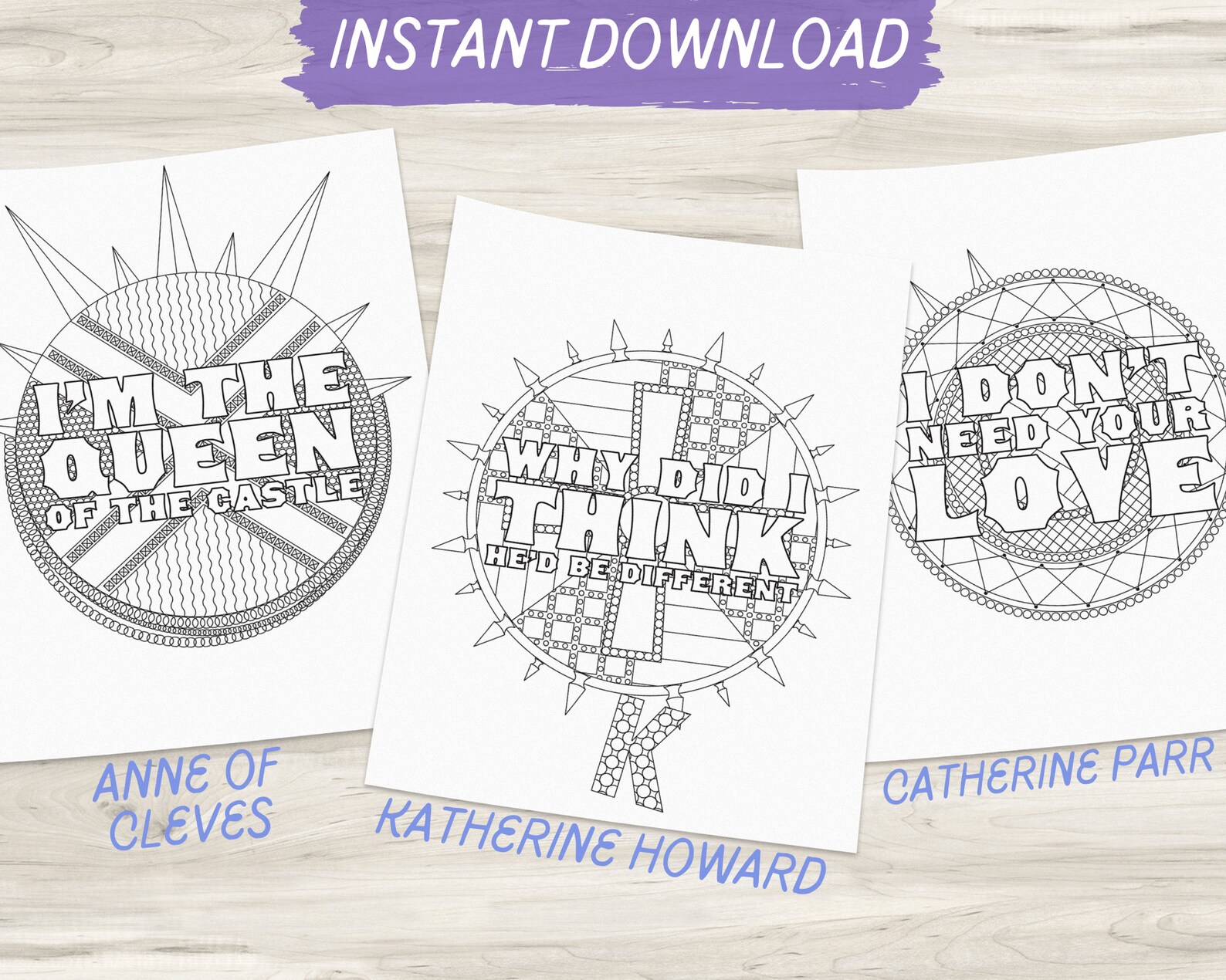 Six the Musical Inspired Coloring Pages | Broadway Coloring Page ...
